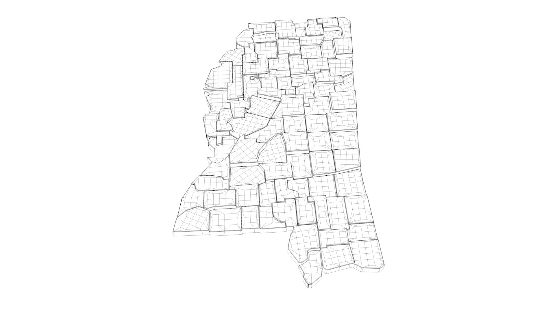 3D Mississippi Counties - Map Of United States Of America USA Model ...