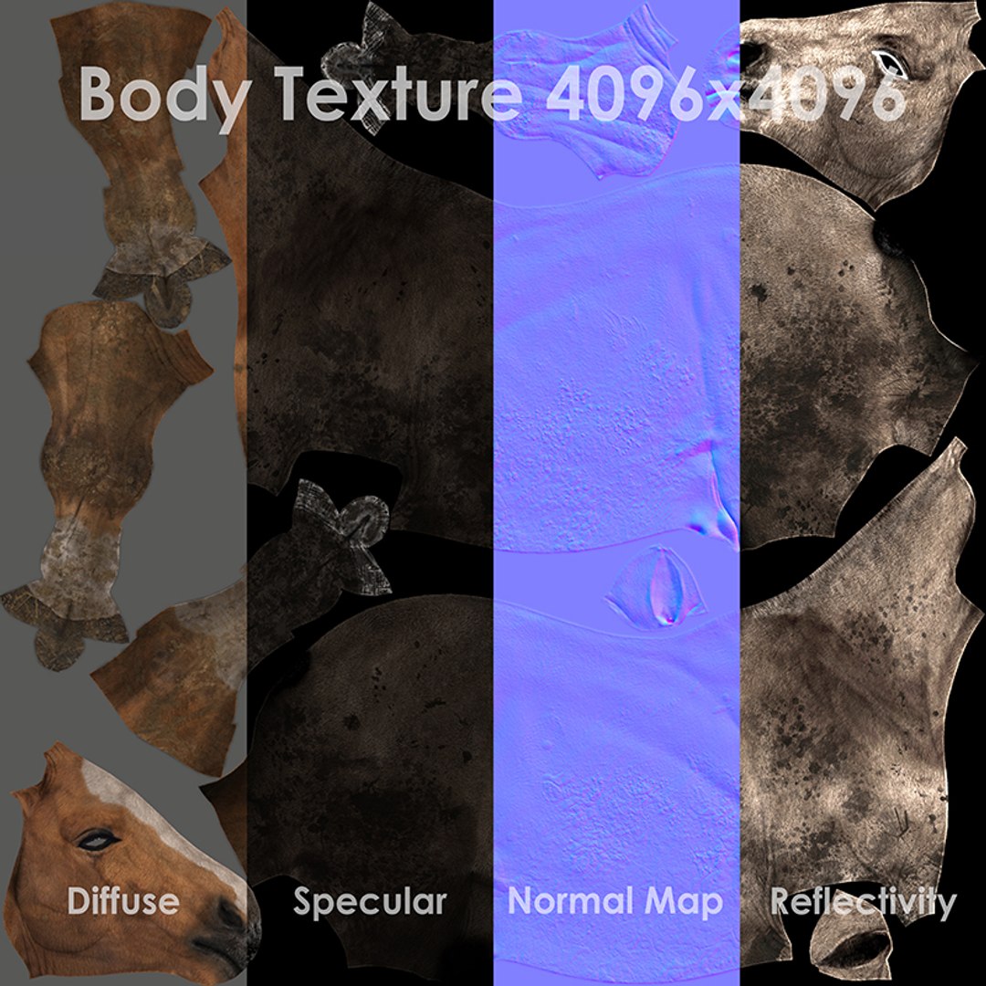 3d model realistic horse