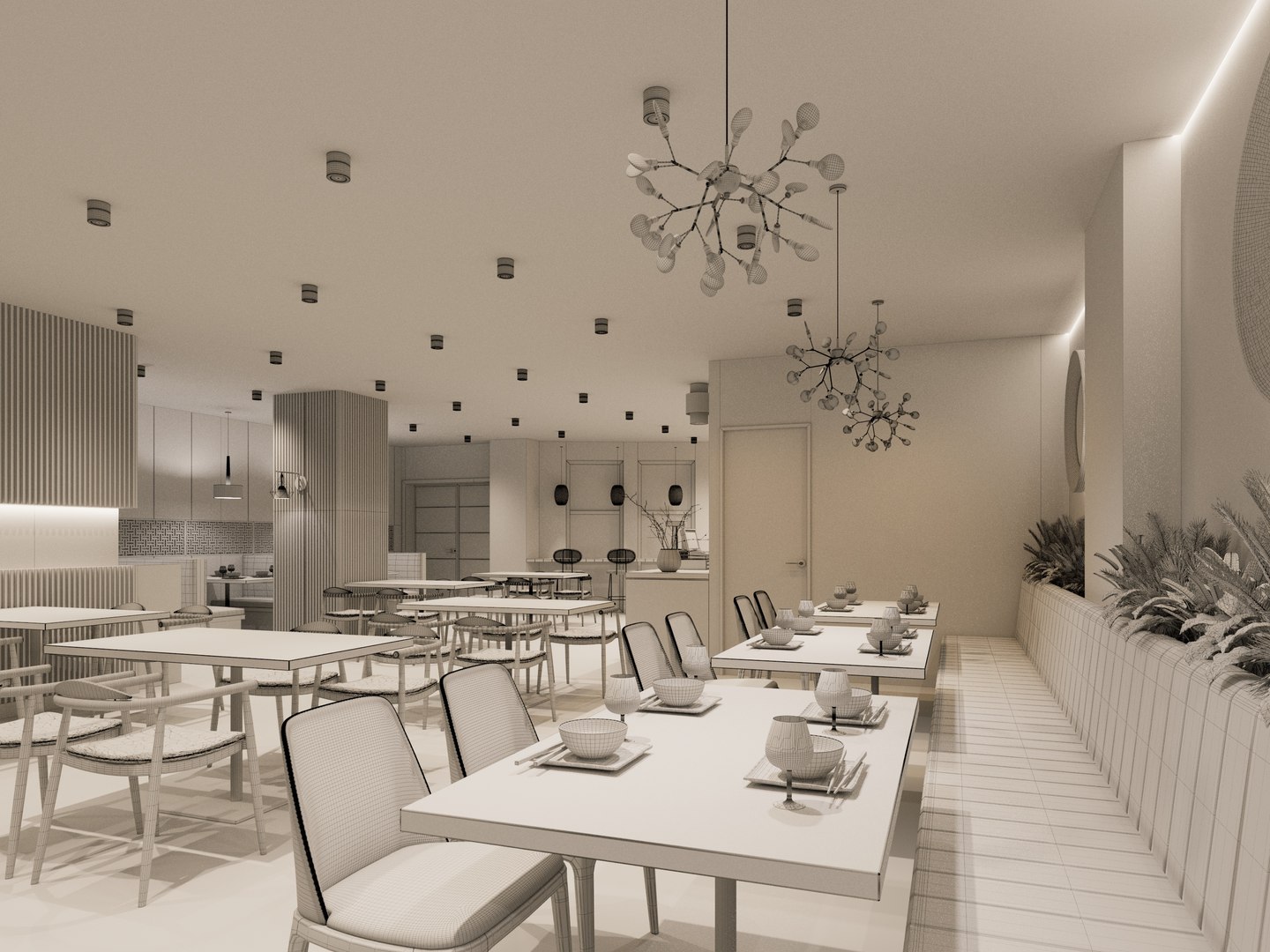 Fast Food Interior 3D Scene High-Quality Corona Render Ready 3D Model ...
