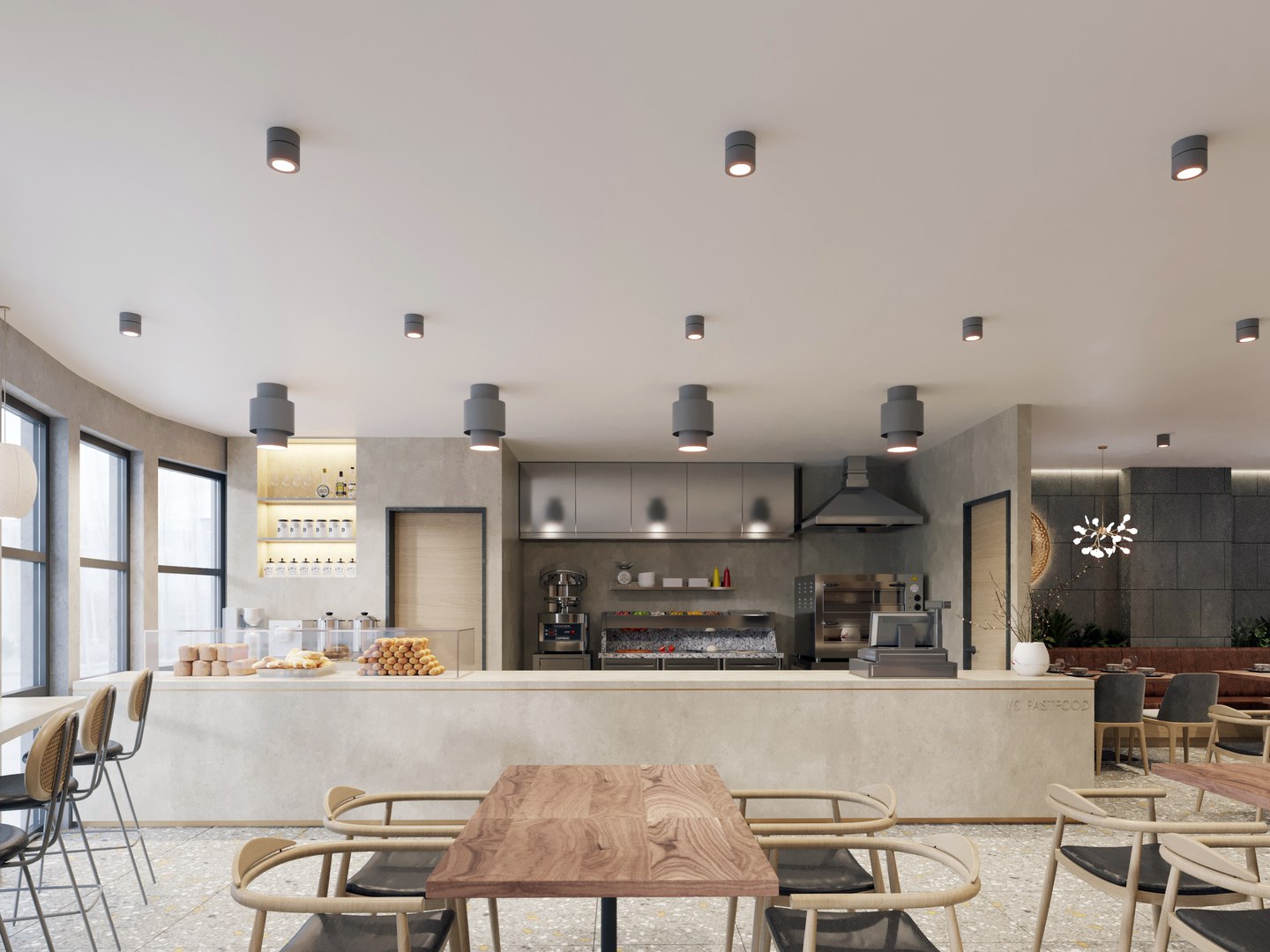 Fast Food Interior 3D Scene High-Quality Corona Render Ready 3D Model ...