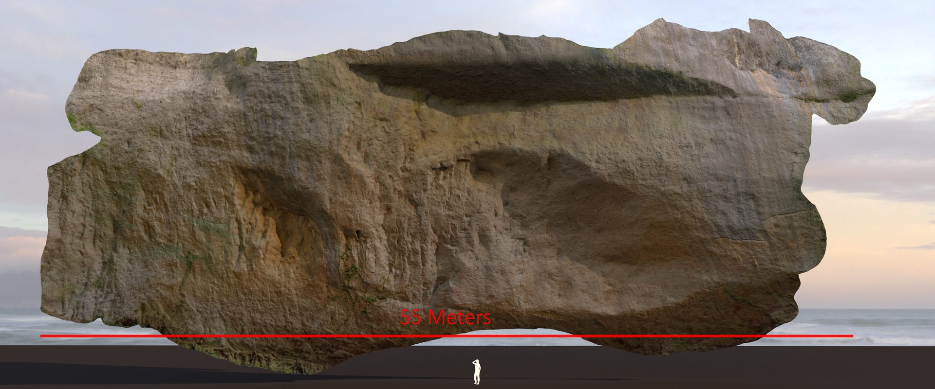 Big 55 limestone cliff 3D - TurboSquid 1573289