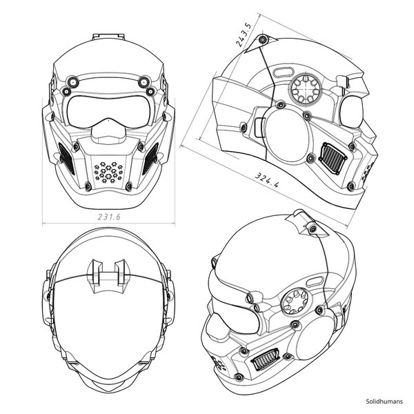 3D helmet h1v1 male head model - TurboSquid 1483324