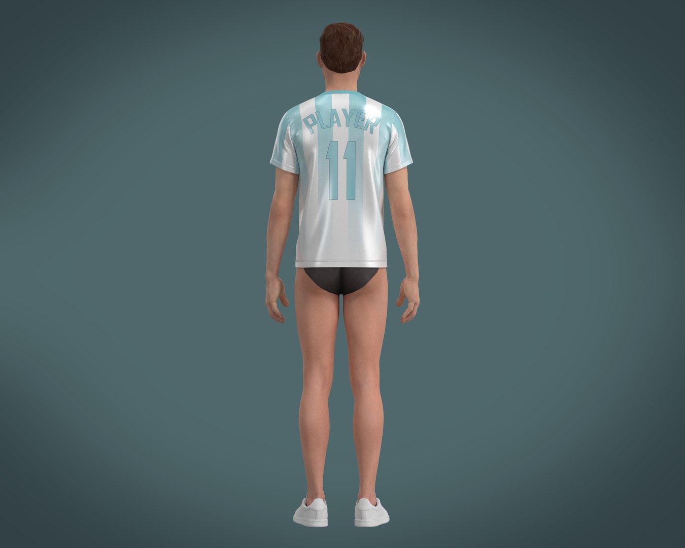 3D Model Soccer Blue Sports Jersey Player-11 - TurboSquid 1991260