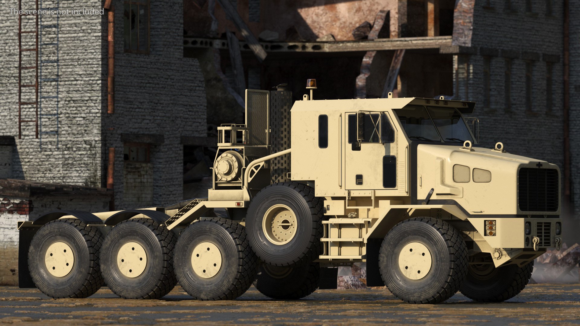 Oshkosh Global HET A1 Transporter Desert Camo Rigged 3D Model ...