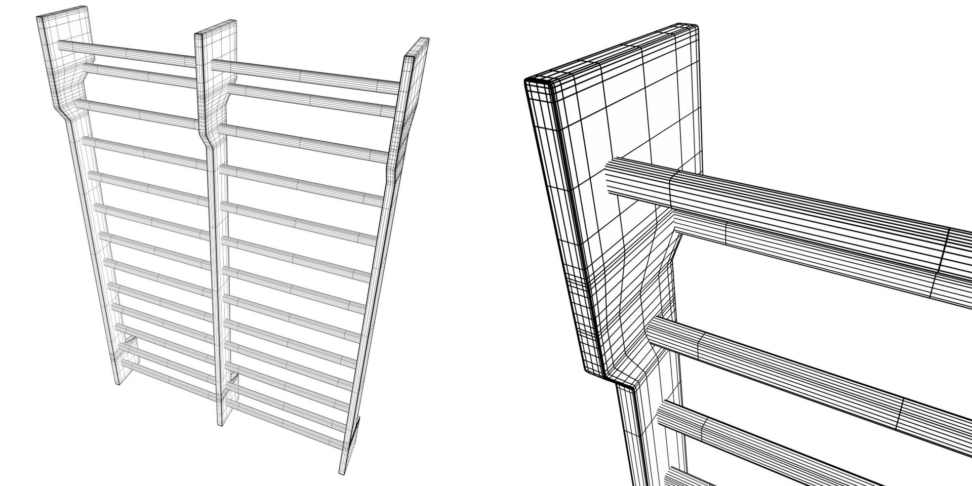 Double Swedish Ladder 3D Model - TurboSquid 1362867