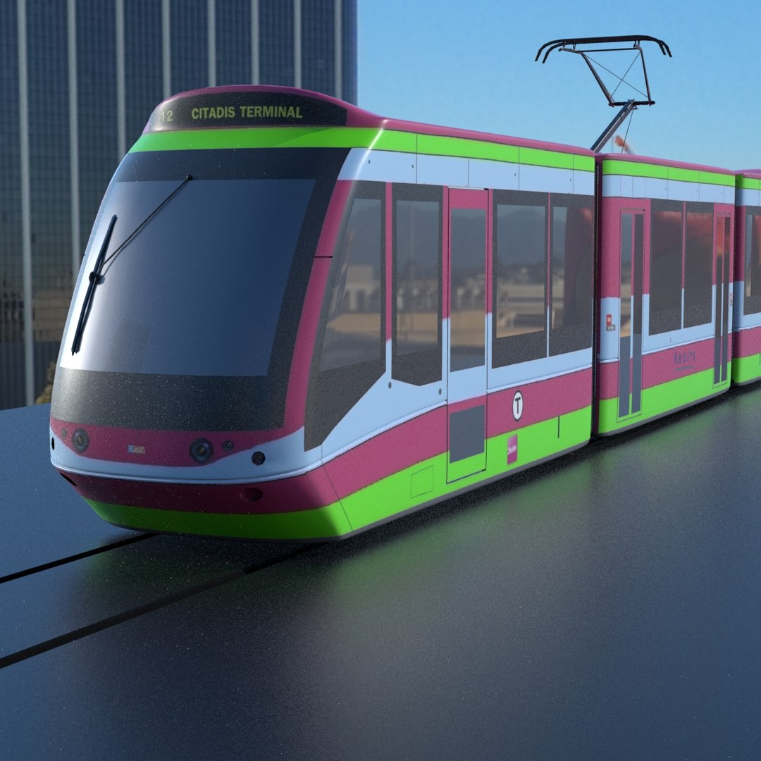 futuristic tramway 3d model