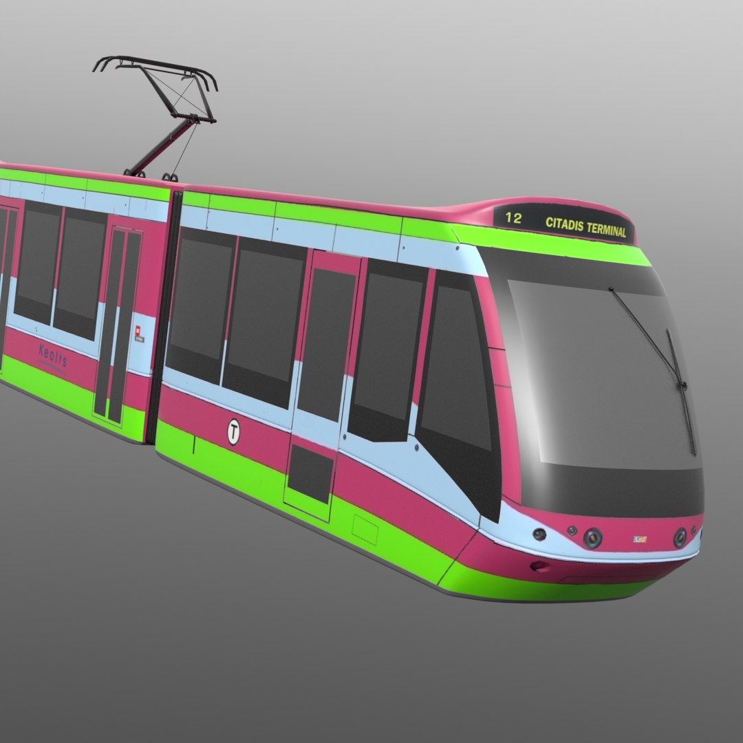 futuristic tramway 3d model