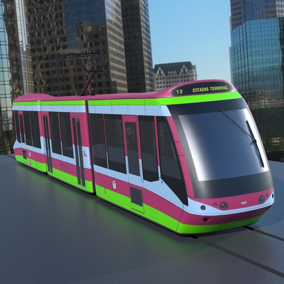 futuristic tramway 3d model