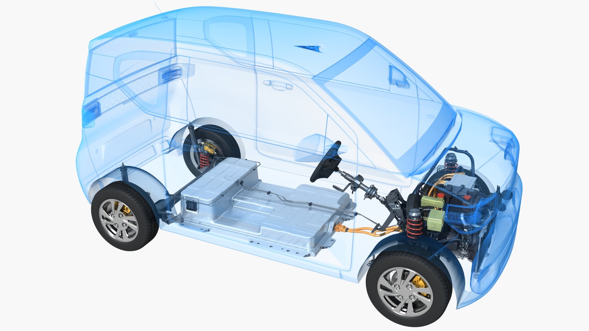 3D Small Electric Car Chassis X-Ray - TurboSquid 2356356