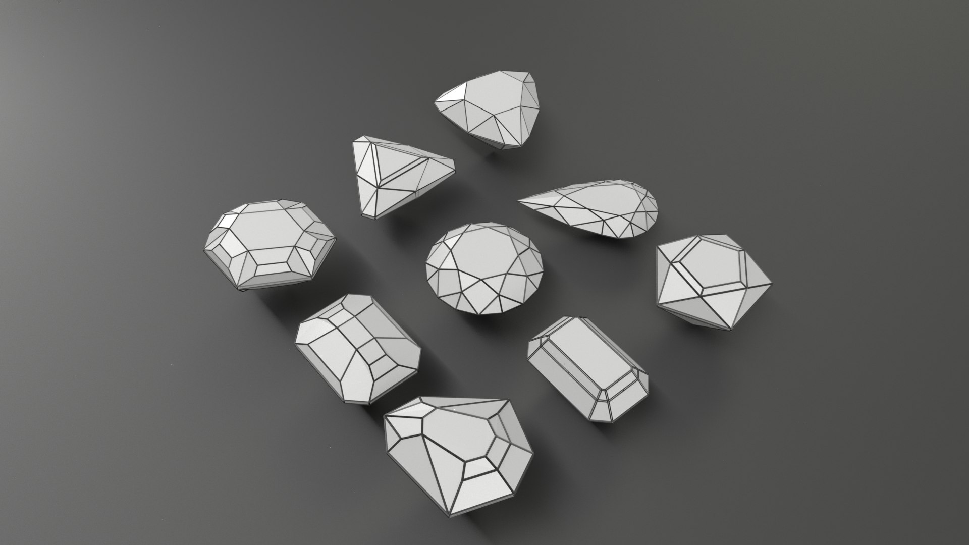 3D 9 Gem Cuts Model - TurboSquid 1360276