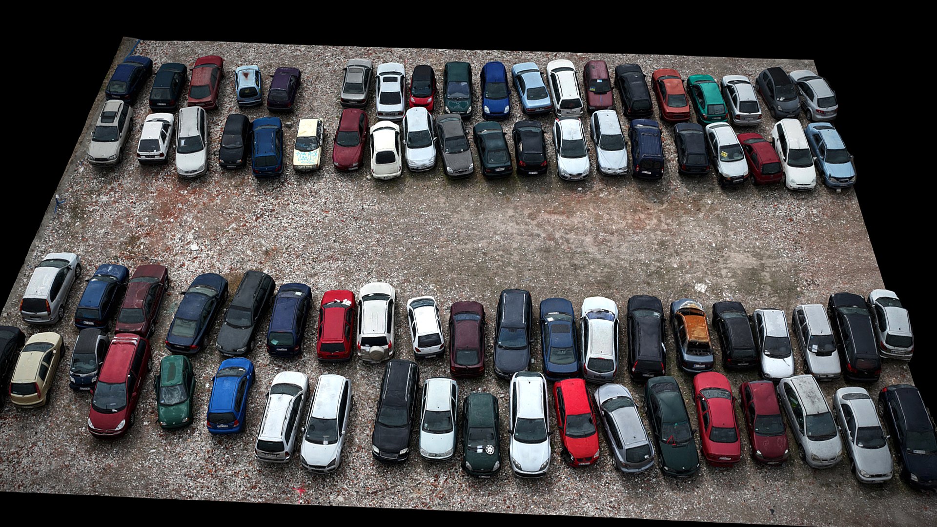 3D Cars Abandoned Parking Terrain Junkyard Part3 Drone Scan Model ...