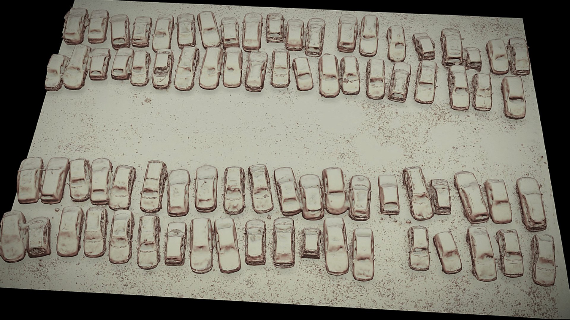 3D Cars Abandoned Parking Terrain Junkyard Part3 Drone Scan Model ...