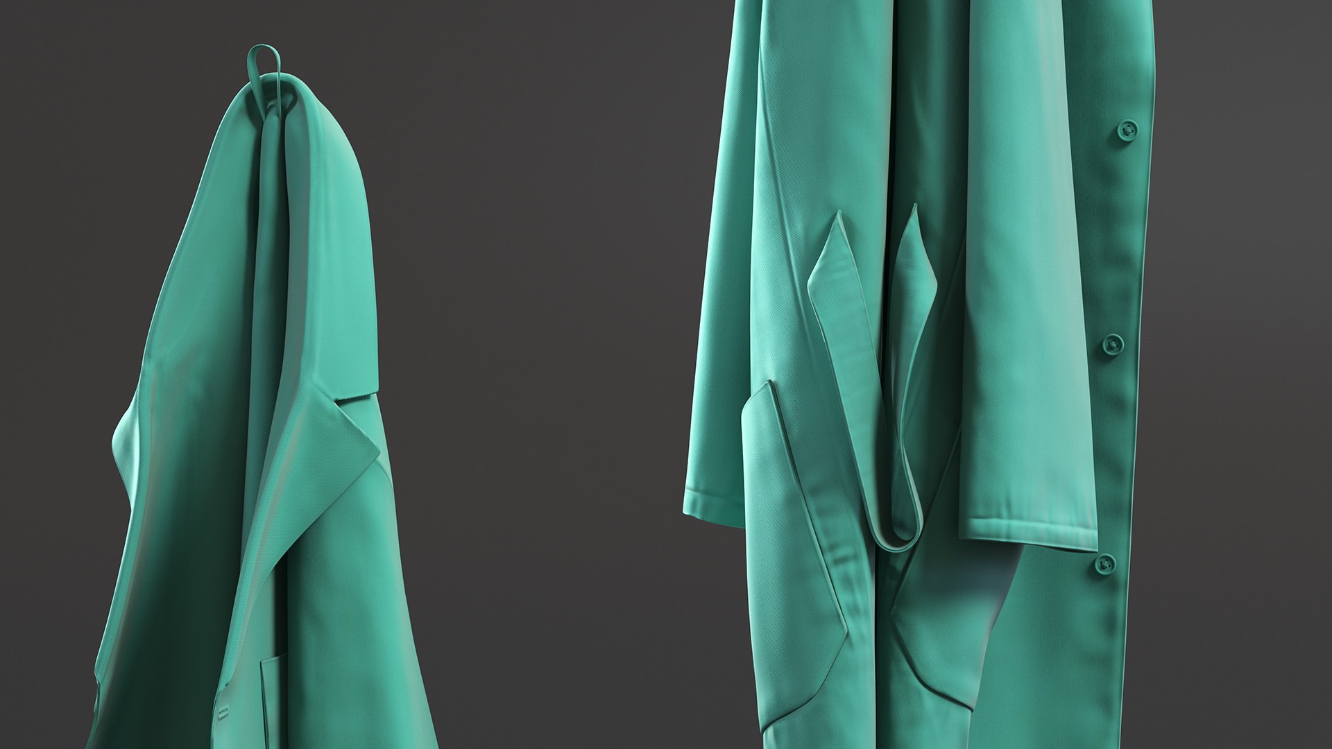 3D Green Hanging Lab Coat model - TurboSquid 1988292