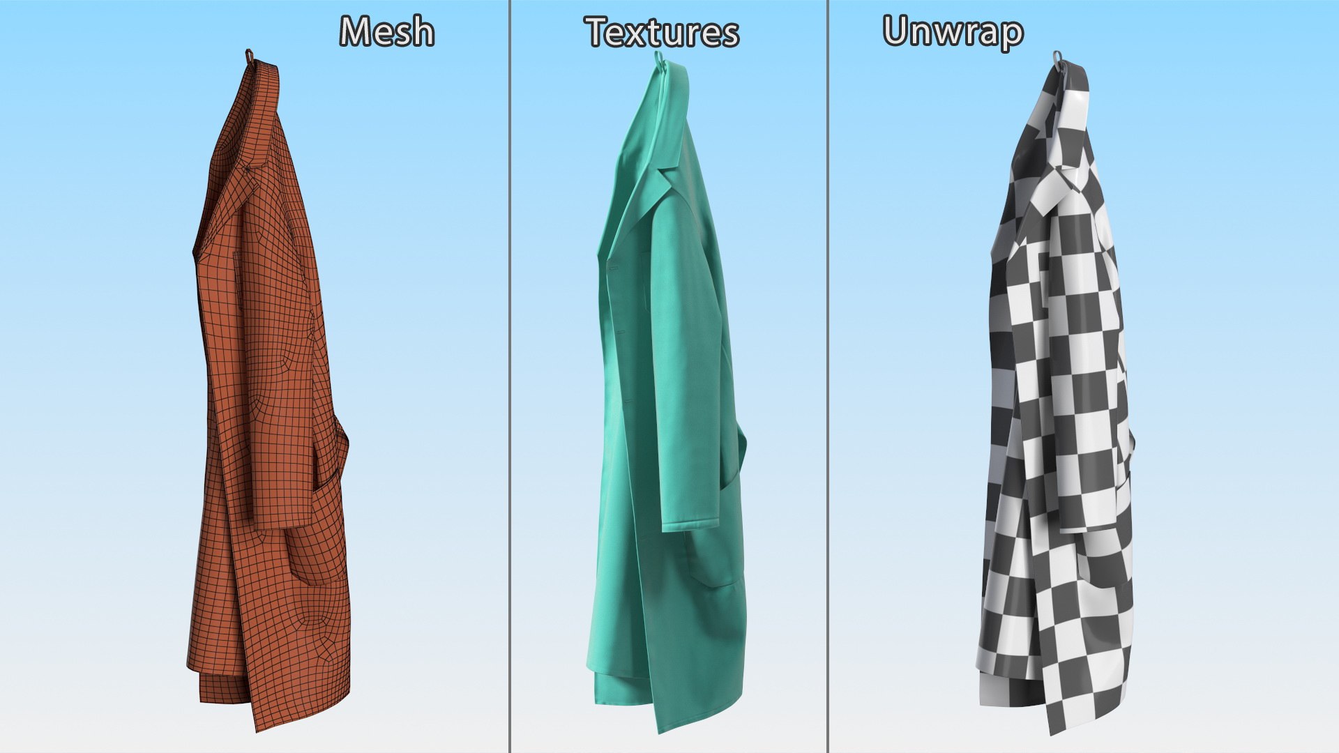 3D Green Hanging Lab Coat model - TurboSquid 1988292