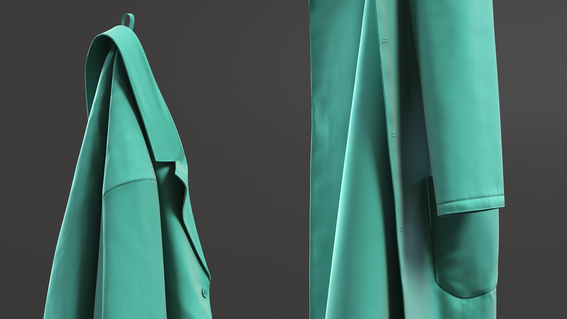 3D Green Hanging Lab Coat model - TurboSquid 1988292