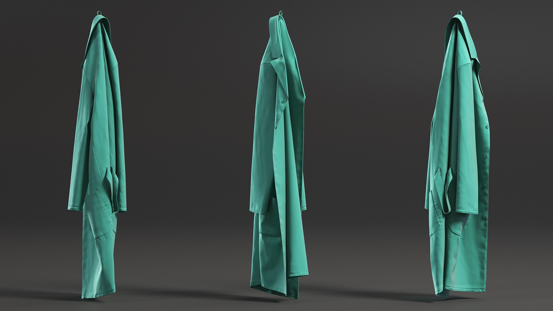 3D Green Hanging Lab Coat model - TurboSquid 1988292