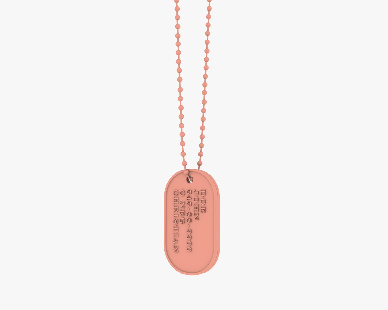 3D Military Style Dog Tags Model - TurboSquid 2095652