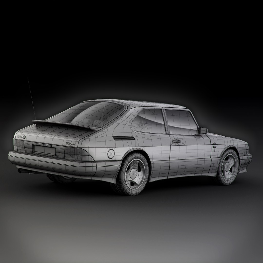 3d Saab 900 Combi Coupe Model