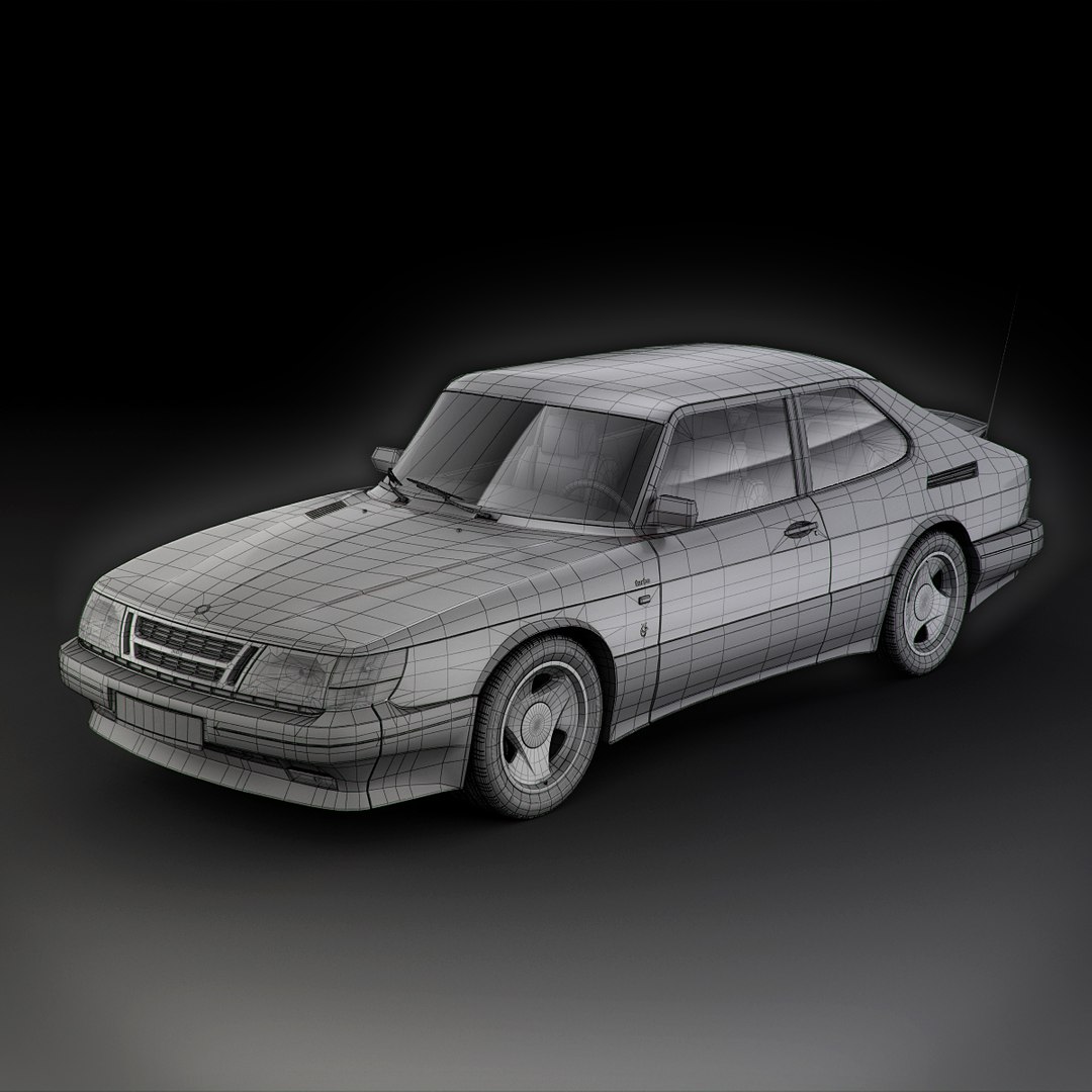 3d Saab 900 Combi Coupe Model