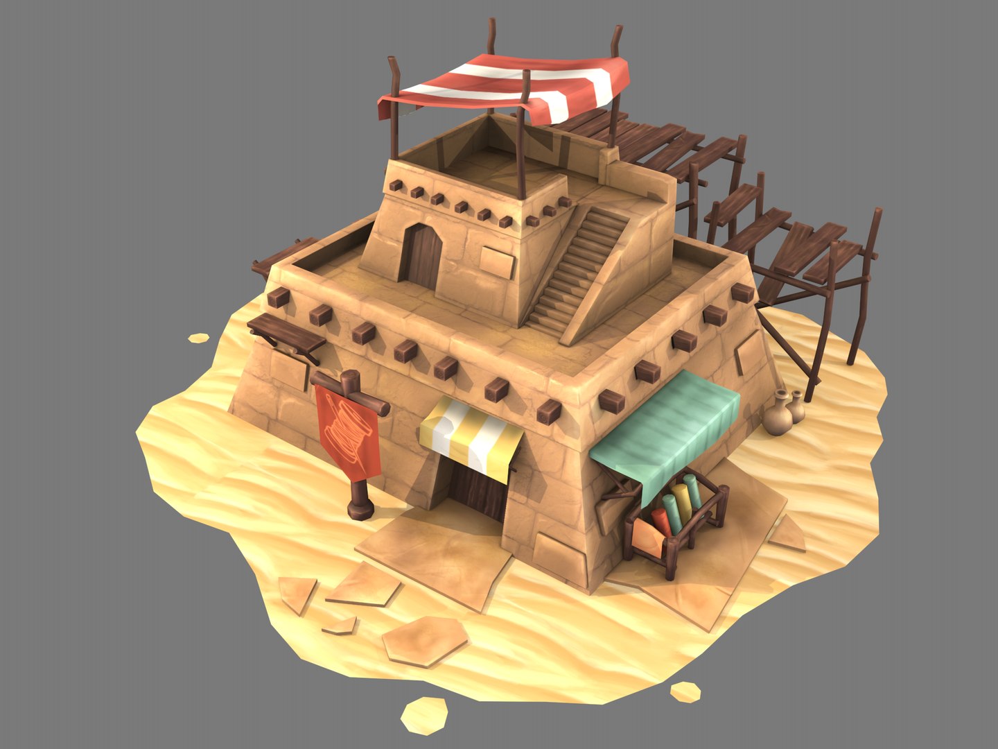 Stylized Fabric Shop 3D - TurboSquid 1470459