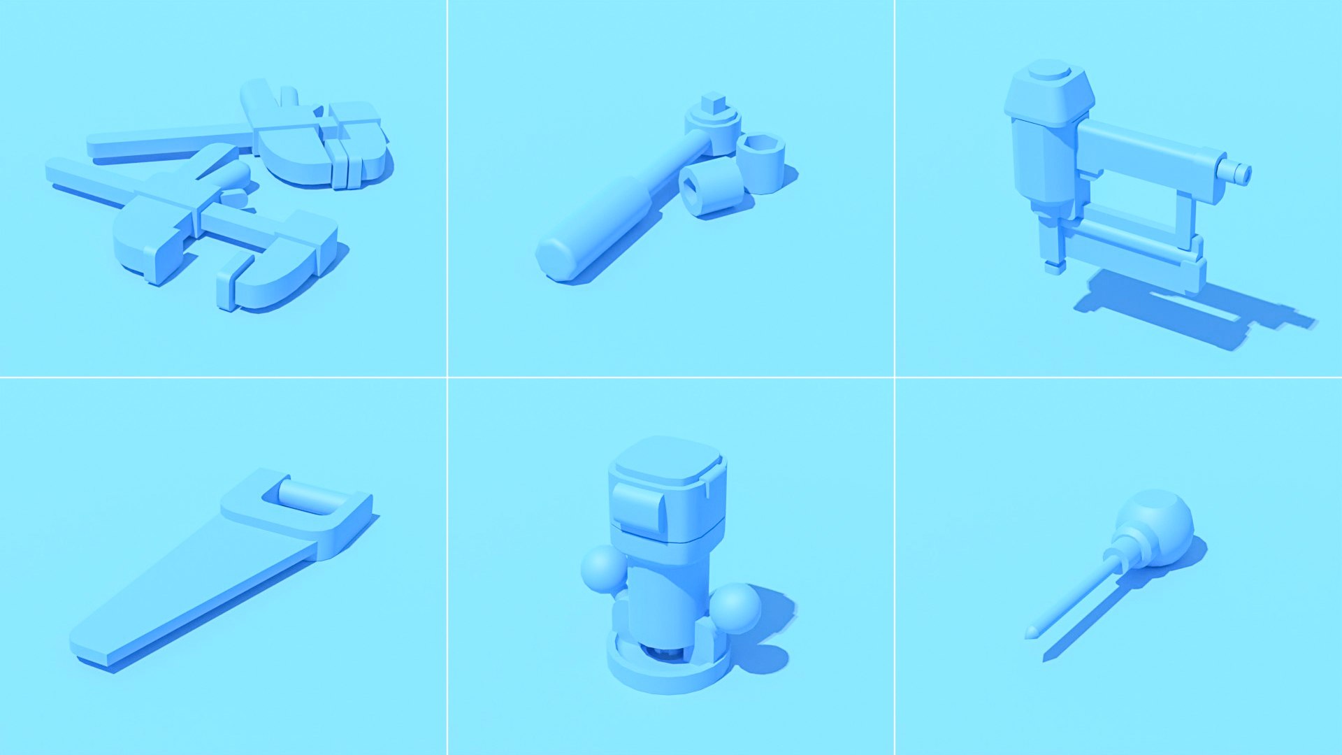 3D Model Stylized Low Poly Tools Collection 24 Count - TurboSquid 1997214