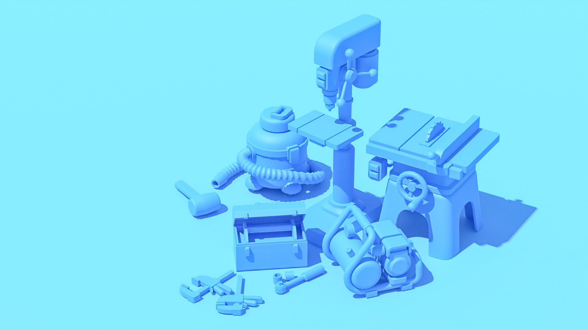 3D Model Stylized Low Poly Tools Collection 24 Count - TurboSquid 1997214