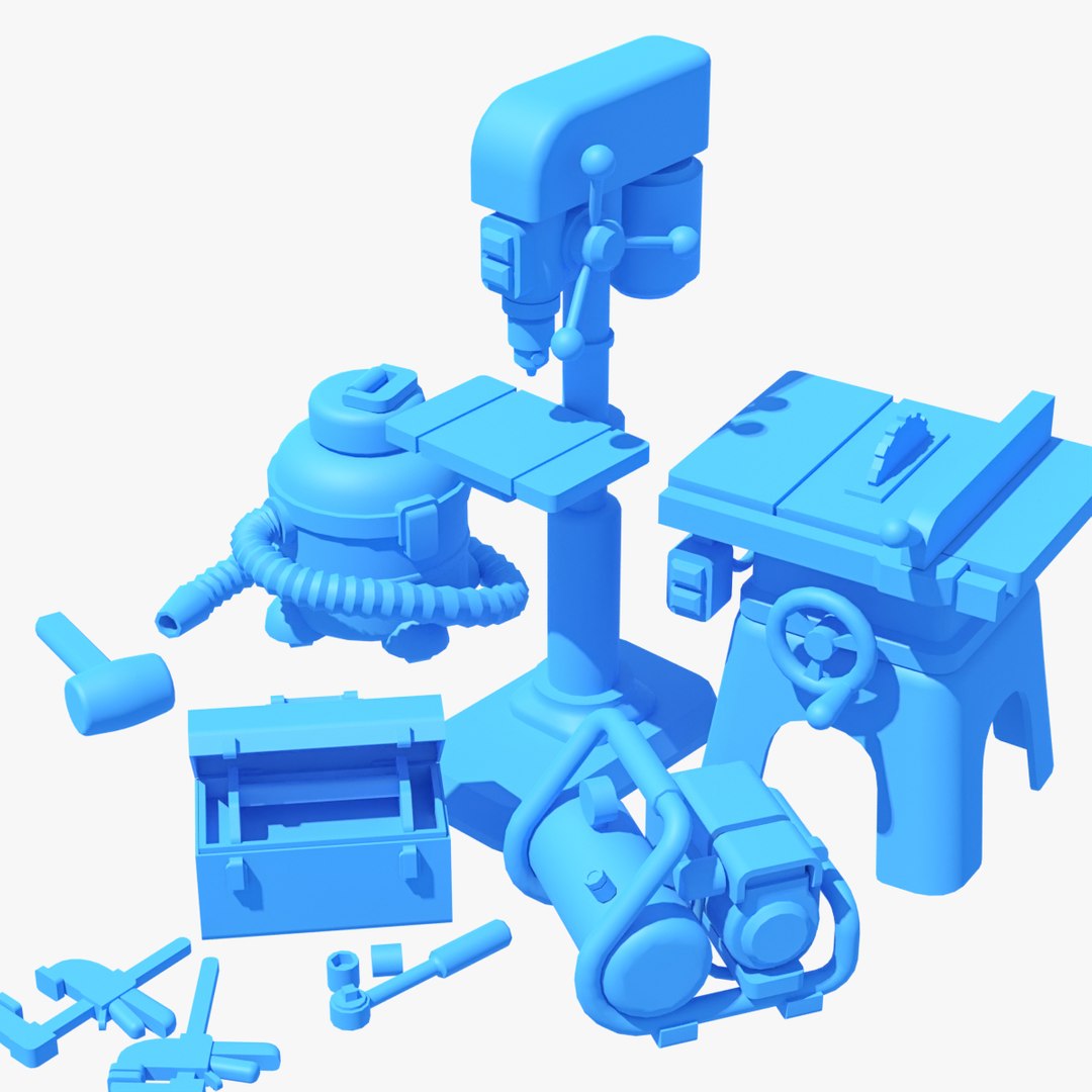 3D Model Stylized Low Poly Tools Collection 24 Count - TurboSquid 1997214