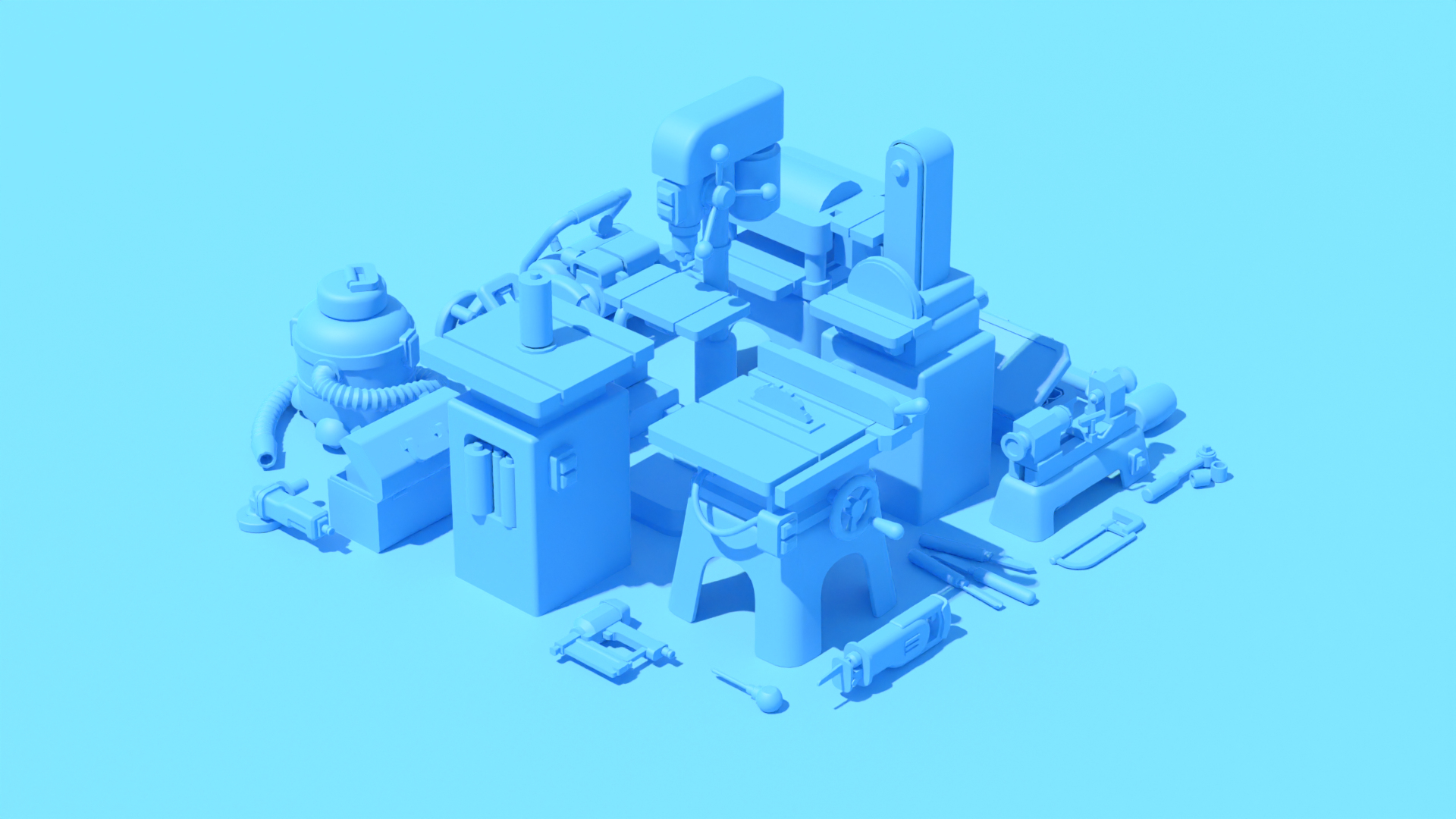 3D Model Stylized Low Poly Tools Collection 24 Count - TurboSquid 1997214