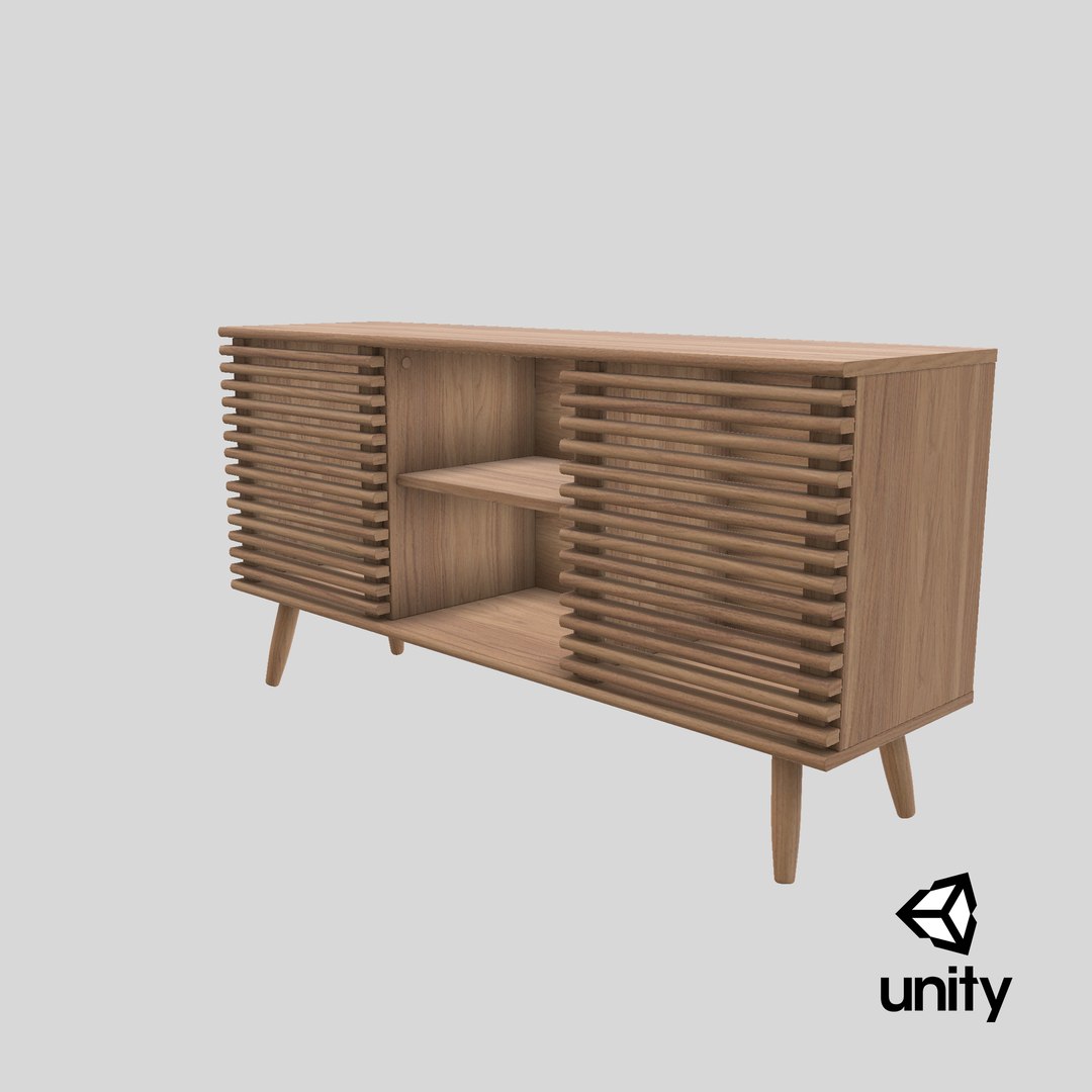 3D Wooden Sideboard V3 Model - TurboSquid 2004325