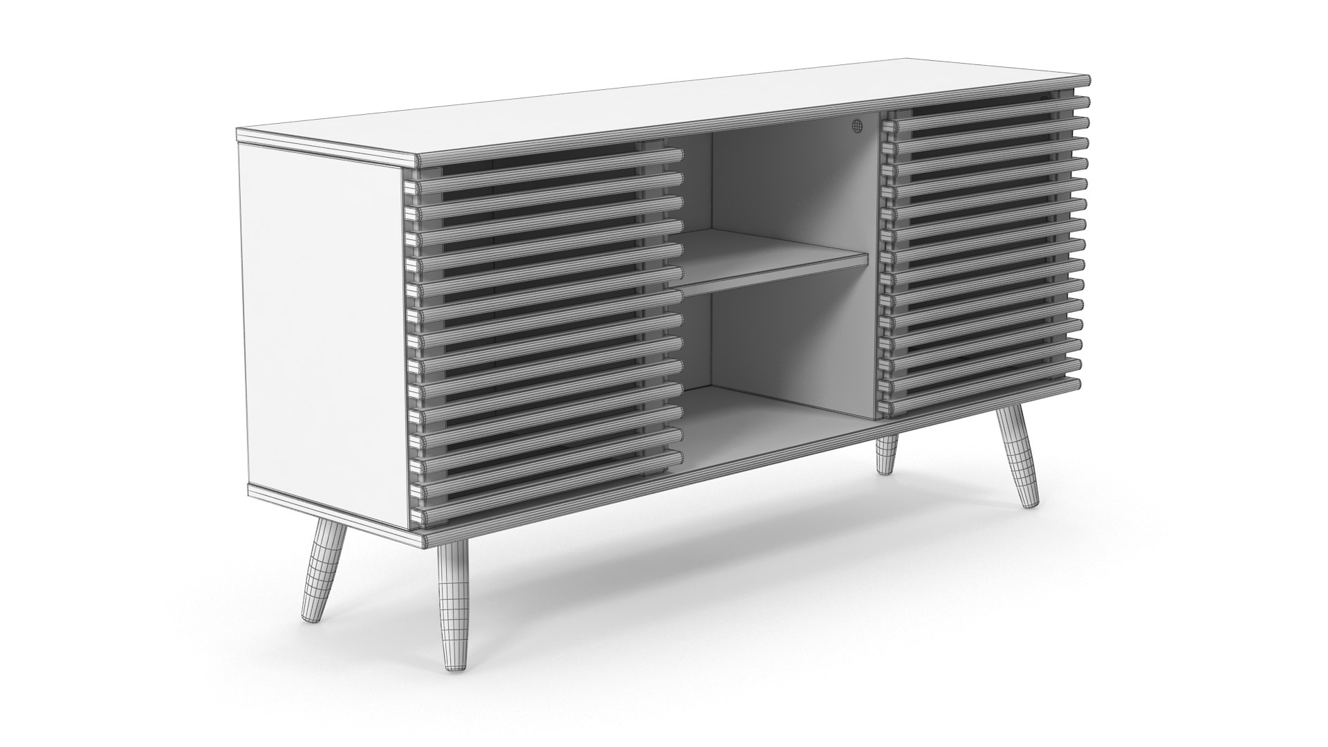 3D Wooden Sideboard V3 Model - TurboSquid 2004325