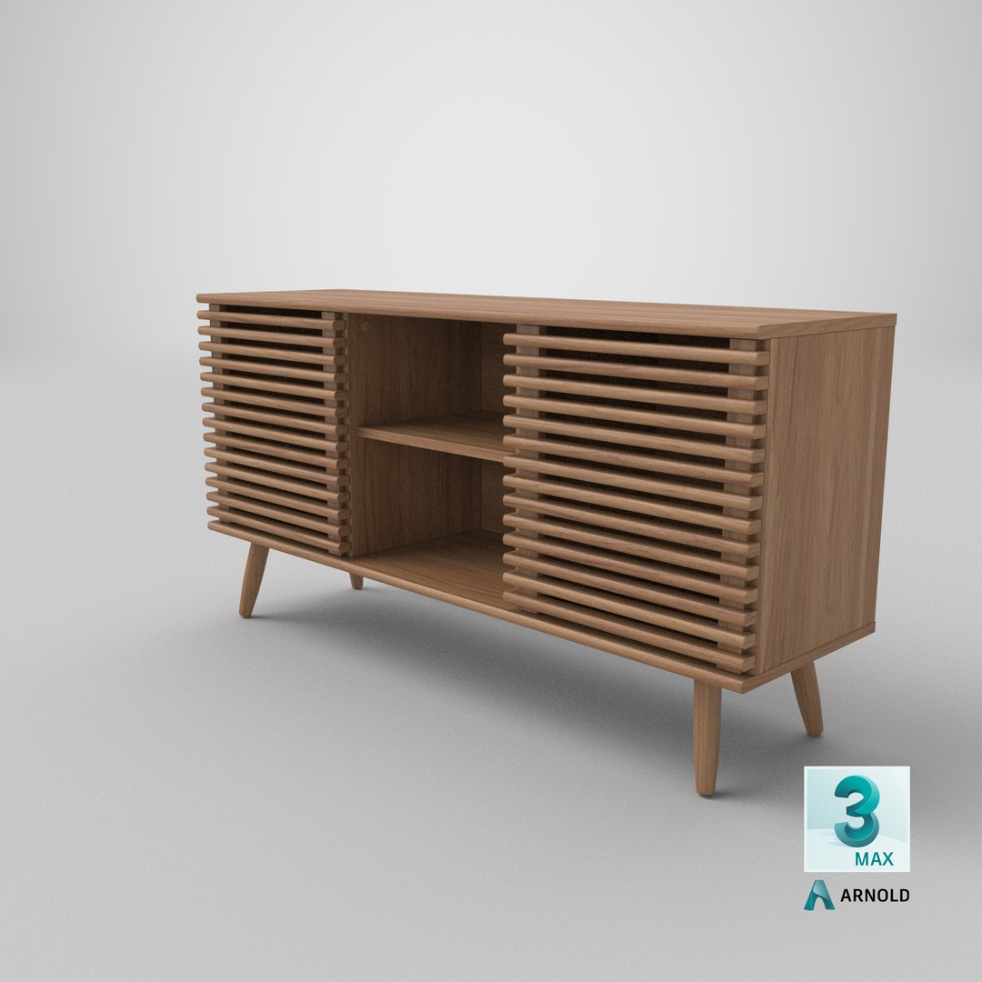 3D Wooden Sideboard V3 Model - TurboSquid 2004325