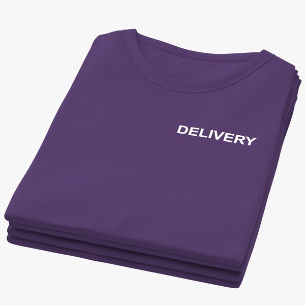 Female Crew Neck Folded Stacked Purple Delivery 01 model - TurboSquid ...