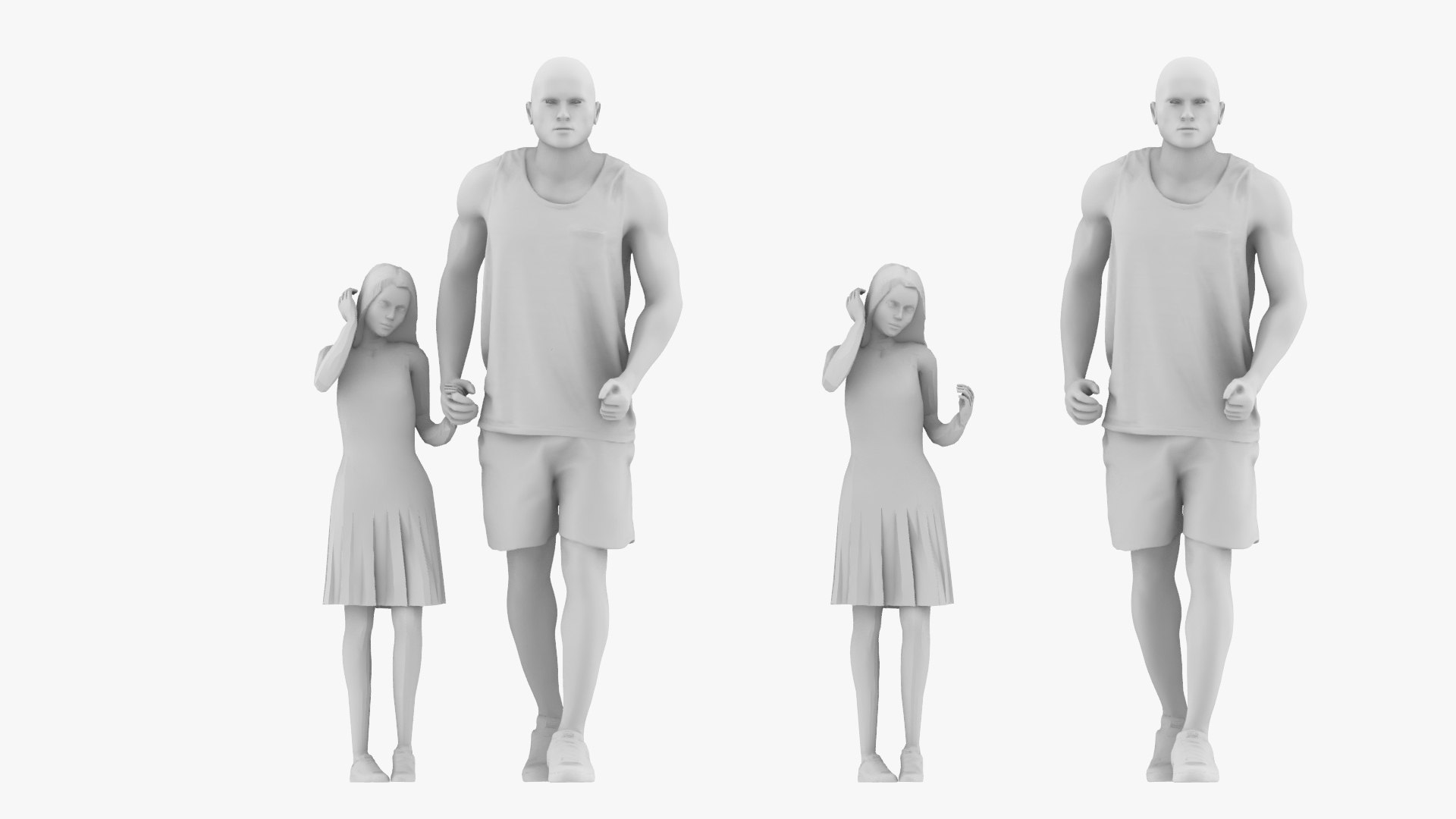 3D Father And Daughter - TurboSquid 2240413