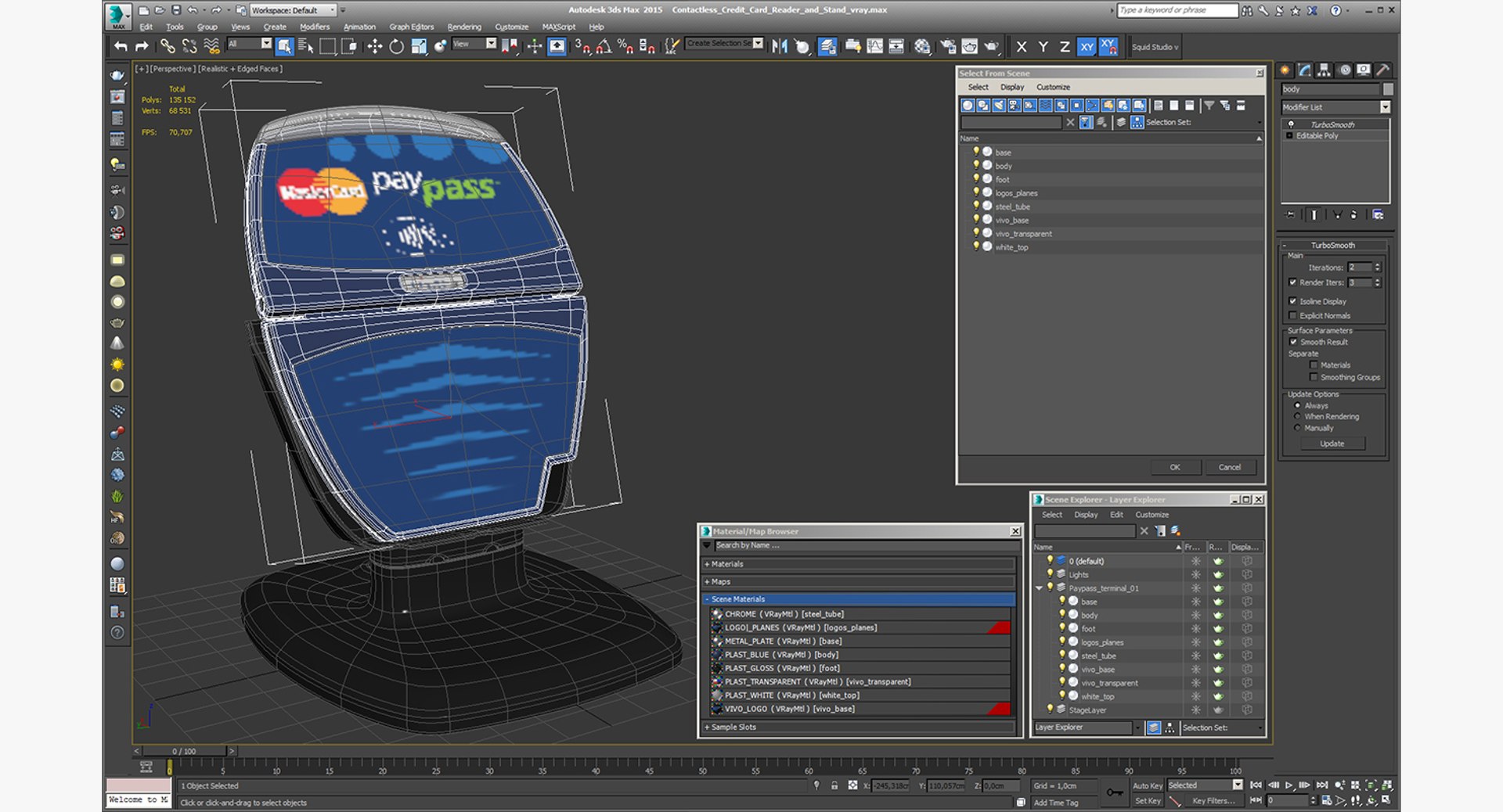 3D Contactless Credit Card Reader Model - TurboSquid 1214461