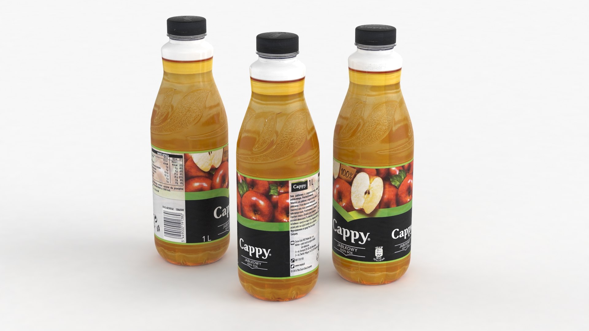 3D Beverage Bottle Cappy Apple 1L 2024 - TurboSquid 2277781