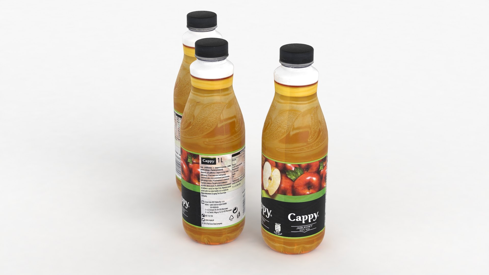 3D Beverage Bottle Cappy Apple 1L 2024 - TurboSquid 2277781