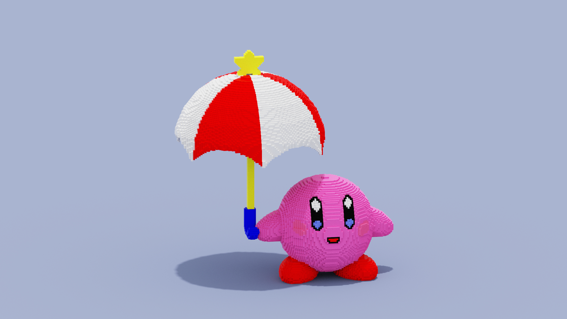 Kirby Parasol Voxel 3D - TurboSquid 2217716