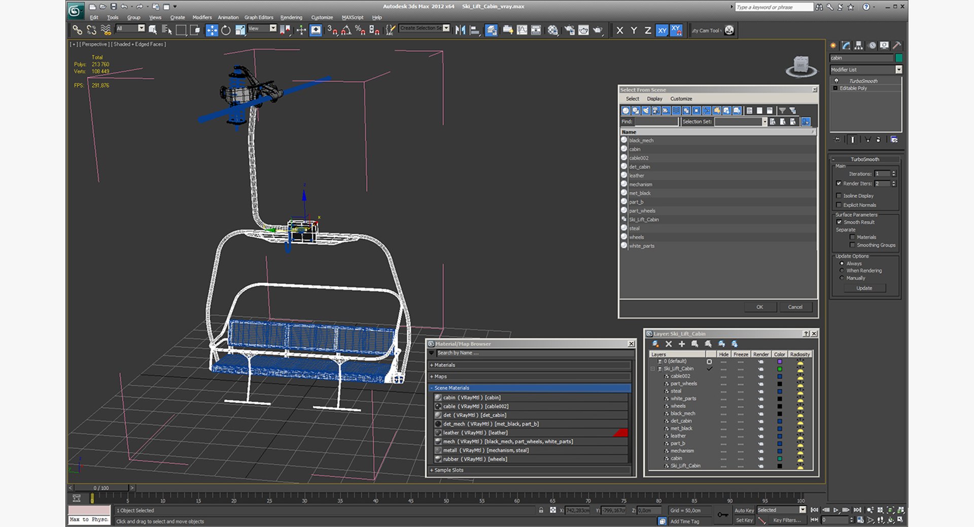 3D Ski Lift Cabin - TurboSquid 1345749