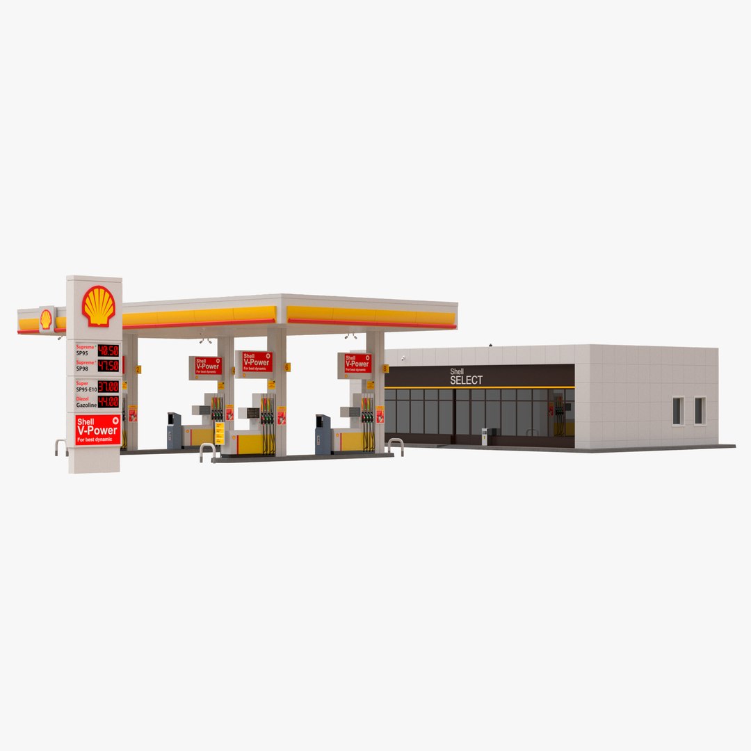 Gas Station Shell 3D Model - TurboSquid 2011965