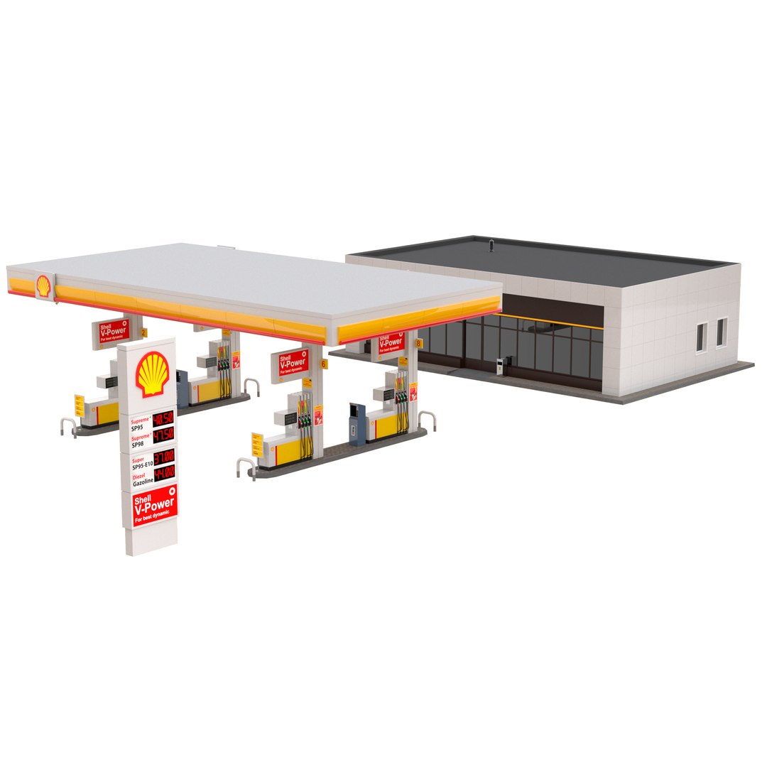 Gas Station Shell 3D Model - TurboSquid 2011965