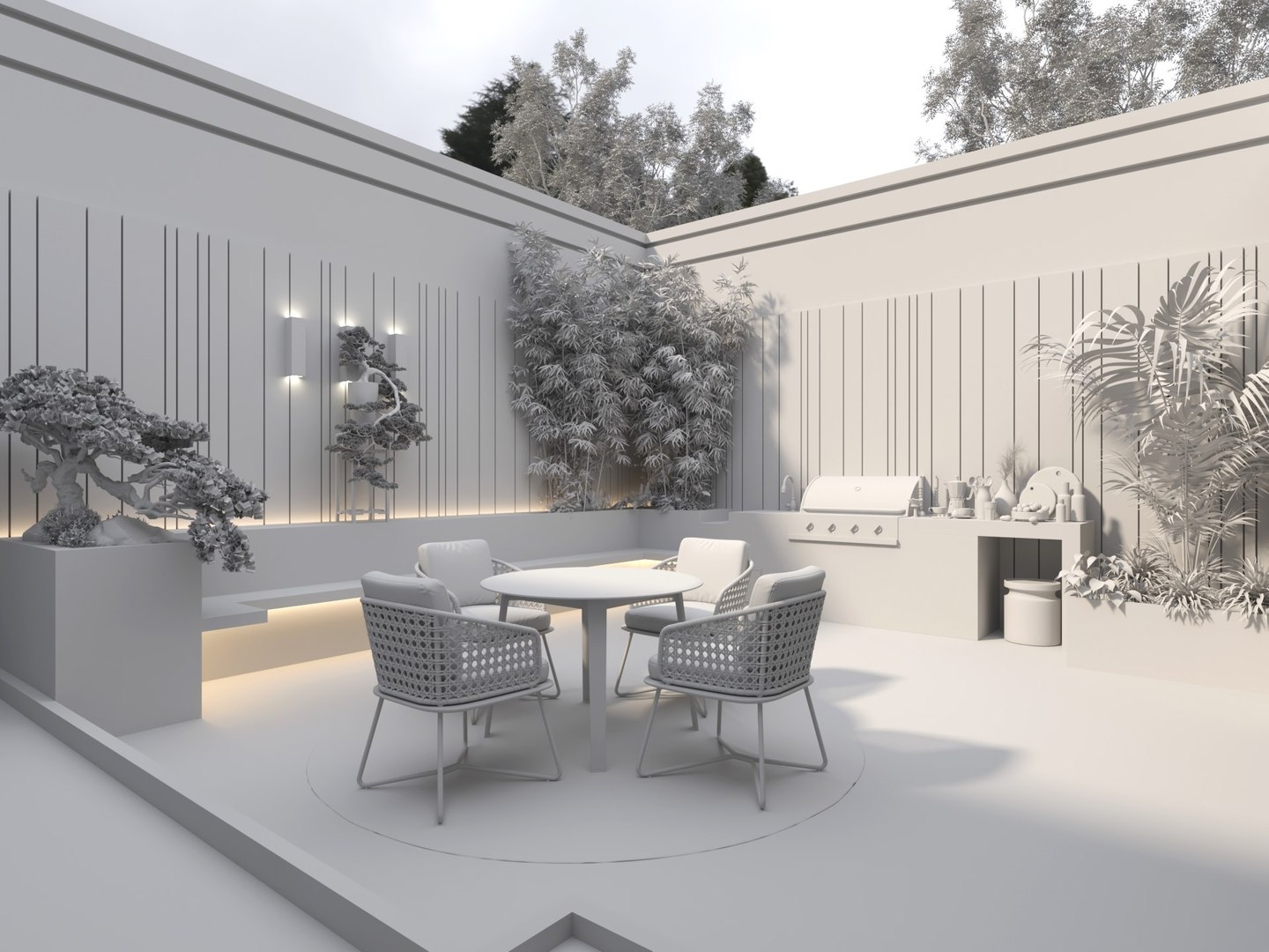 3D Model Modern Courtyard 3D Model - TurboSquid 2218759
