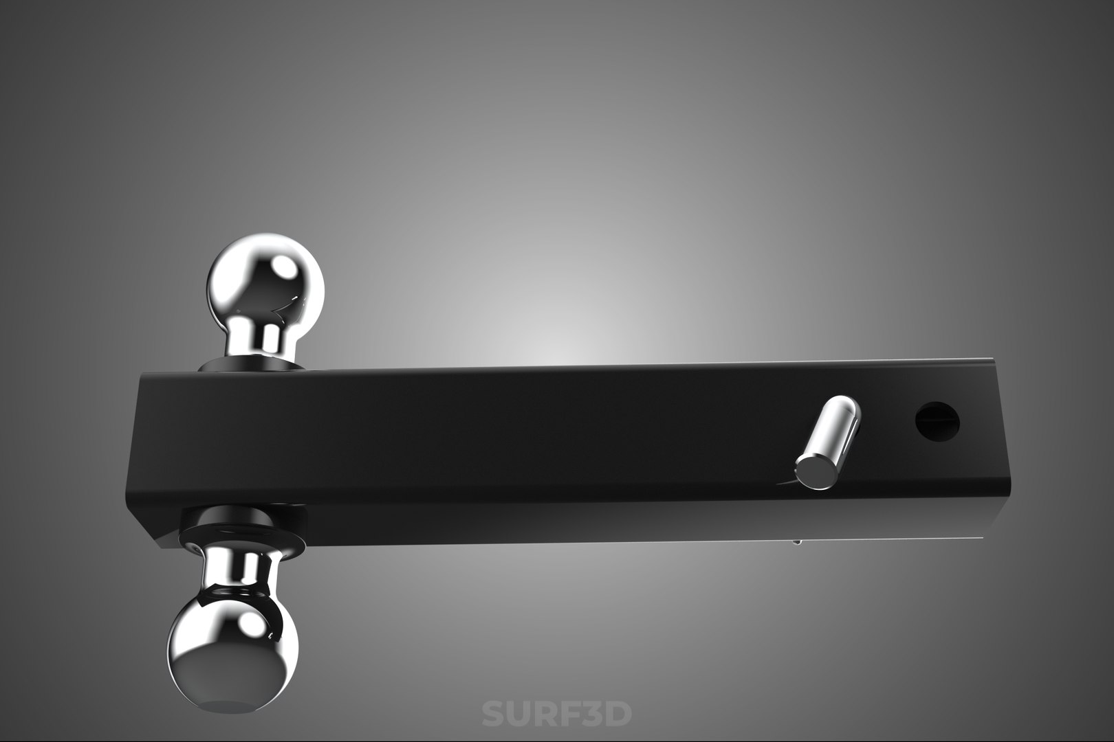 DOUBLE BALL HITCH MOUNT RECEIVER REVERSIBLE DROP TOWING TRAILER 3D ...