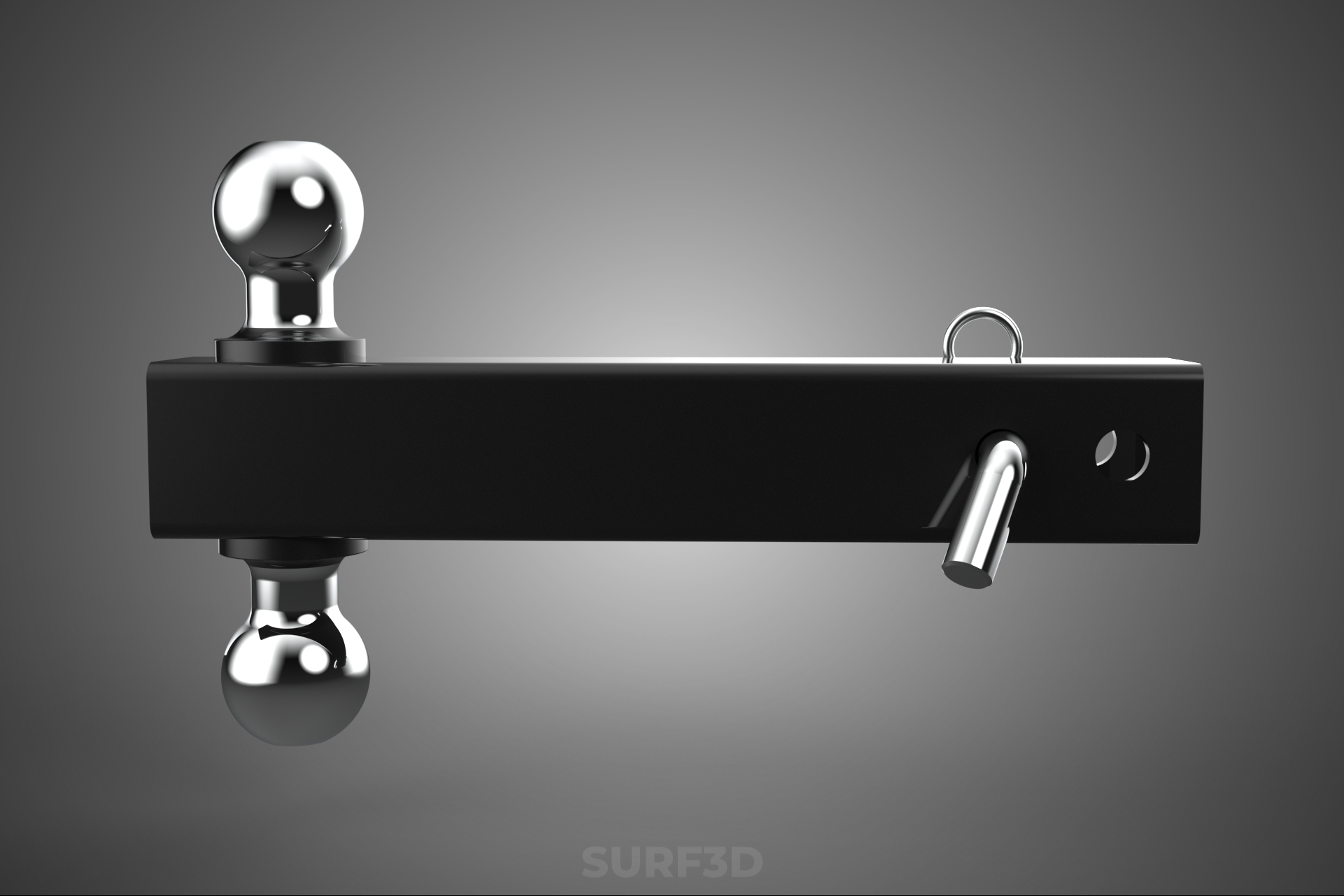 Modello 3D RIMORCHIO DI TRAINO REVERSIBILE CON ATTACCO A DOPPIA SFERA ...