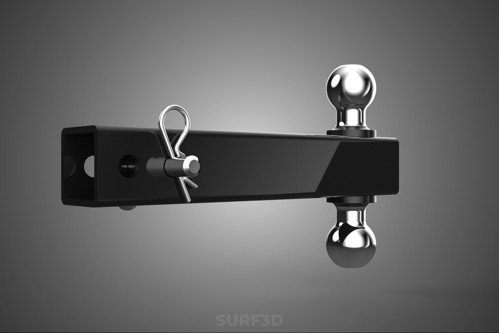 DOUBLE BALL HITCH MOUNT RECEIVER REVERSIBLE DROP TOWING TRAILER 3D ...