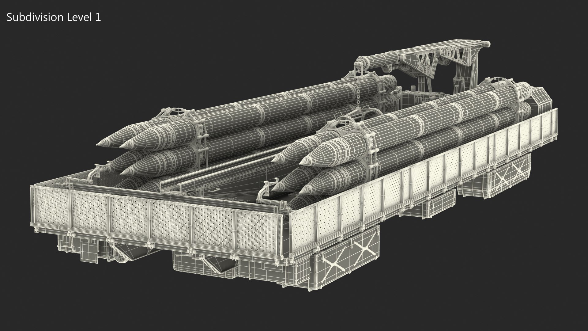 Spare rockets containers crane 3D - TurboSquid 1568523