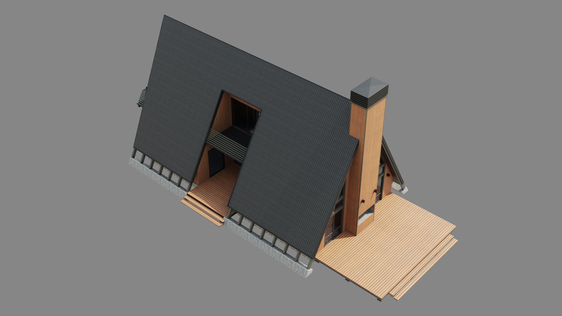 3D Contemporary A-Frame Model - TurboSquid 2028951