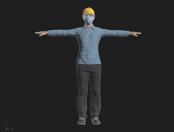 3D engineer mask workman laborer - TurboSquid 1559875
