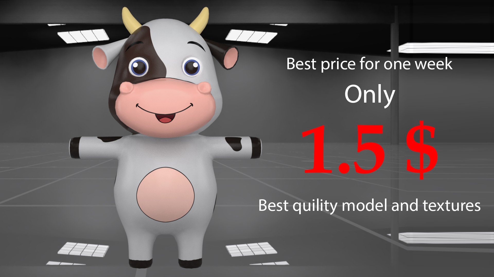 3D Best Cow Cartoon - TurboSquid 1247101