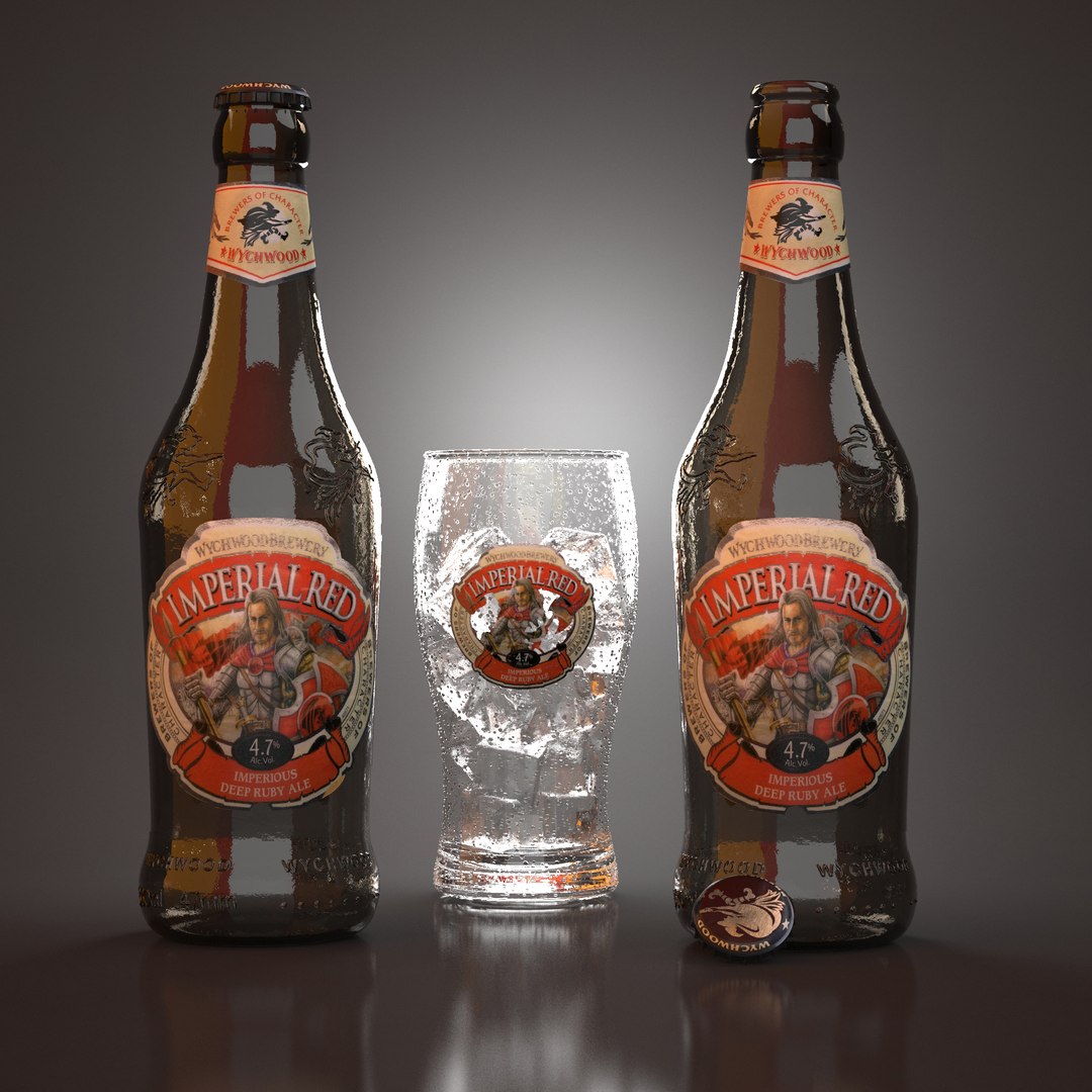 3D imperial red beer glass model - TurboSquid 1272137