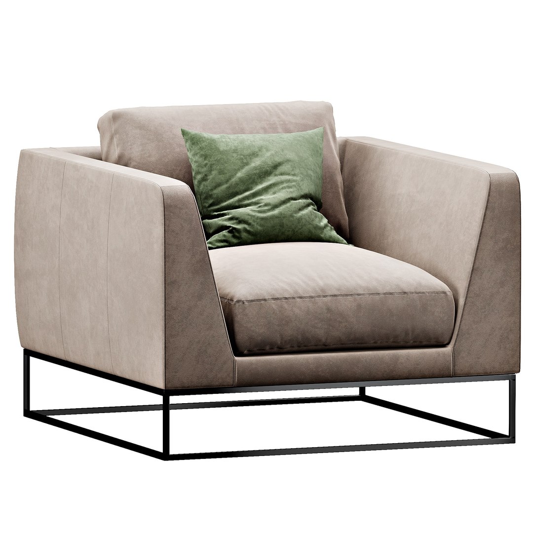 CrateBarrel Delancey Leather Model - TurboSquid 2241209